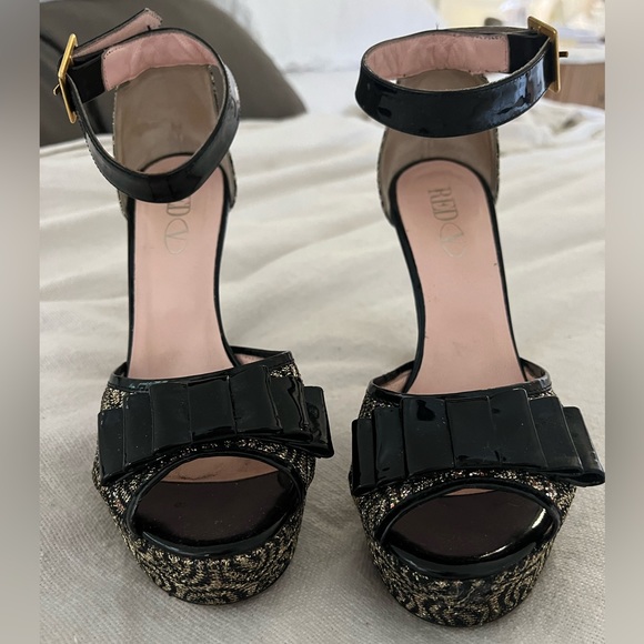 RED Valentino | Shoes | Red By Valentino Metallic Glitter Platform ...